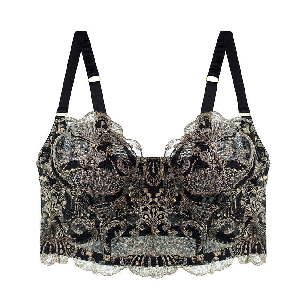 TeAmore Spotlight Embroidered Bustier Top 31012 Black/Gold – Petticoat Fair
